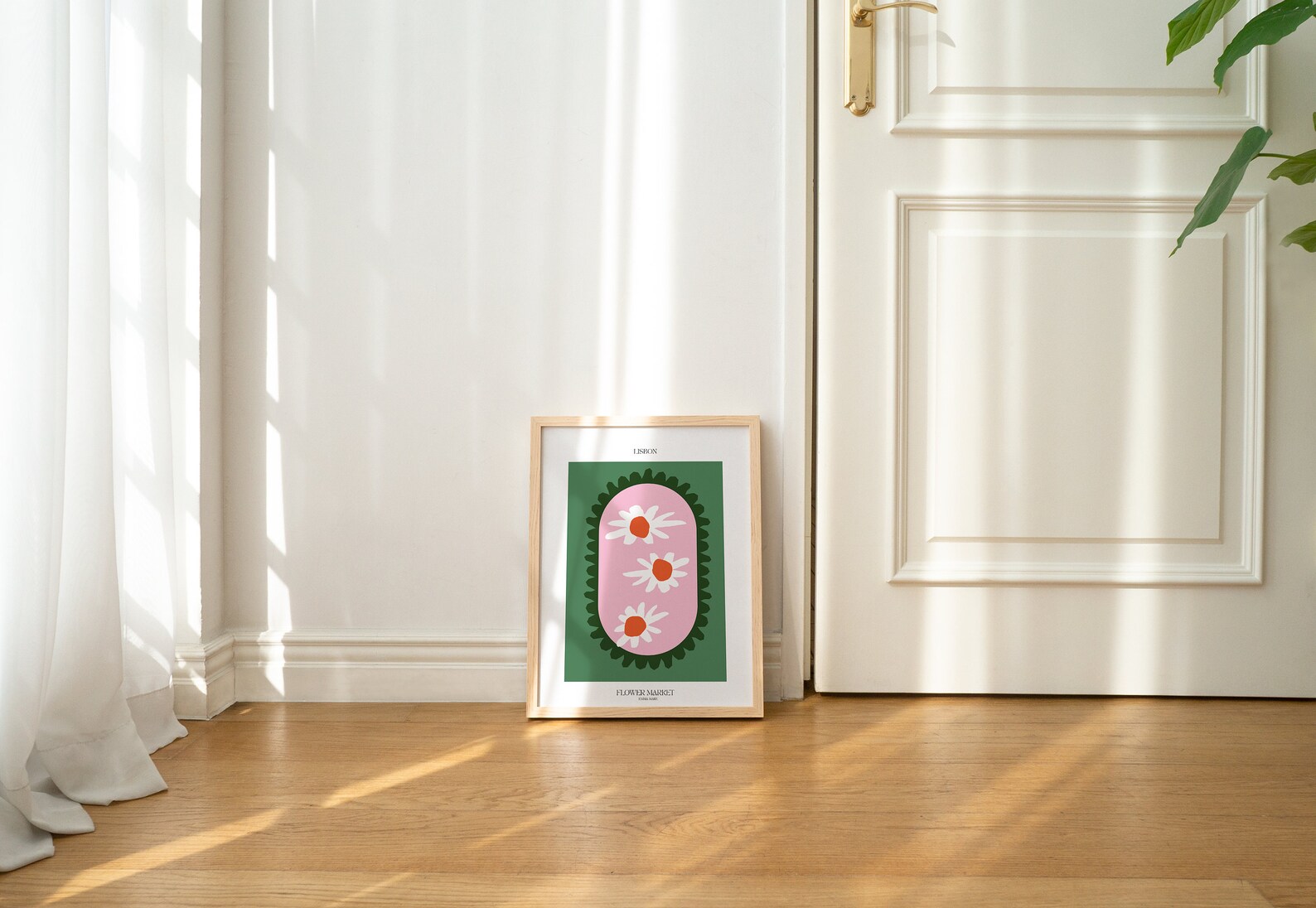 Lisbon Flower Market Printable of Art Green in a Danish - Etsy