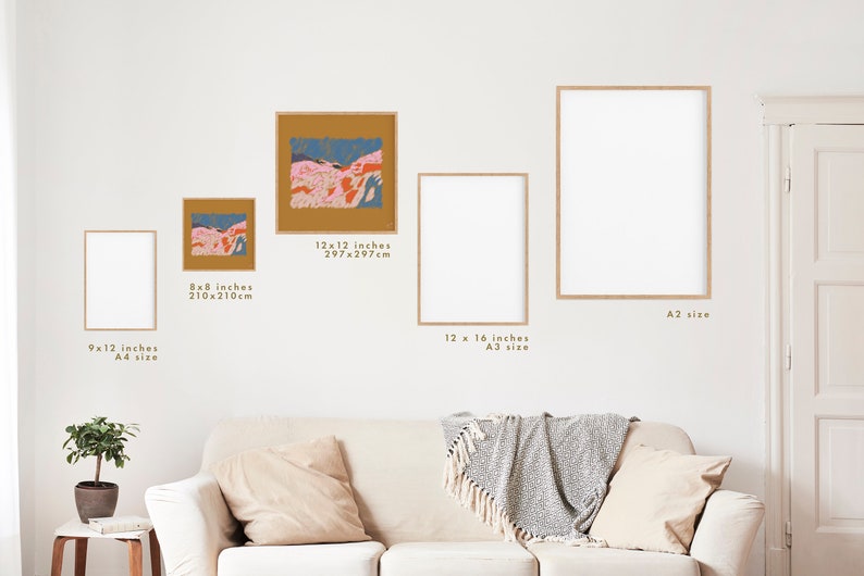 African Ethiopian Ravine Artwork Giclee Print Square Card | Etsy