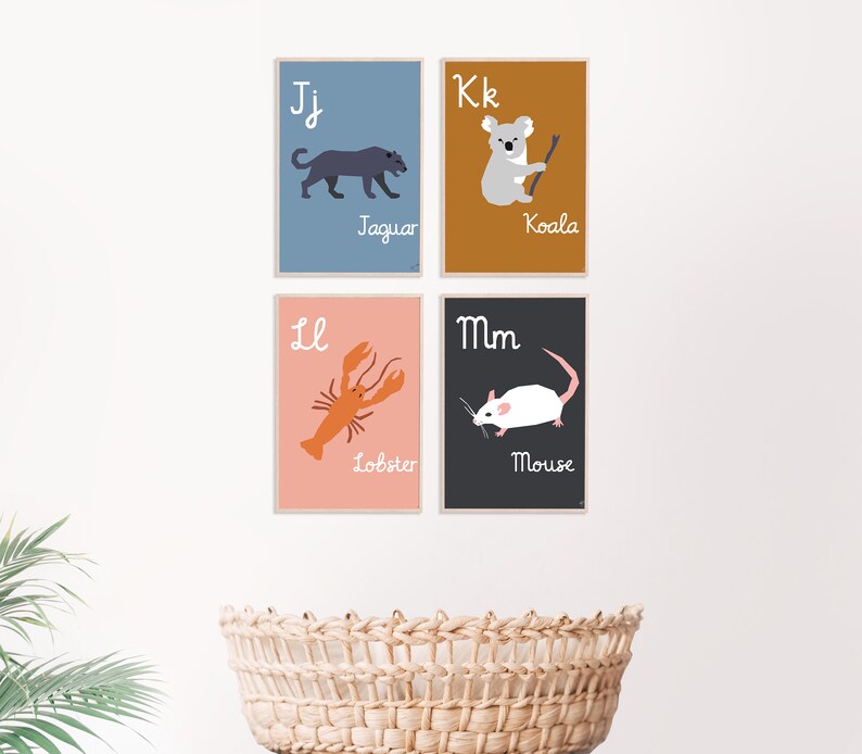 Animal Alphabet Nursery Poster | A-Z Printable Wall Art (digital ...
