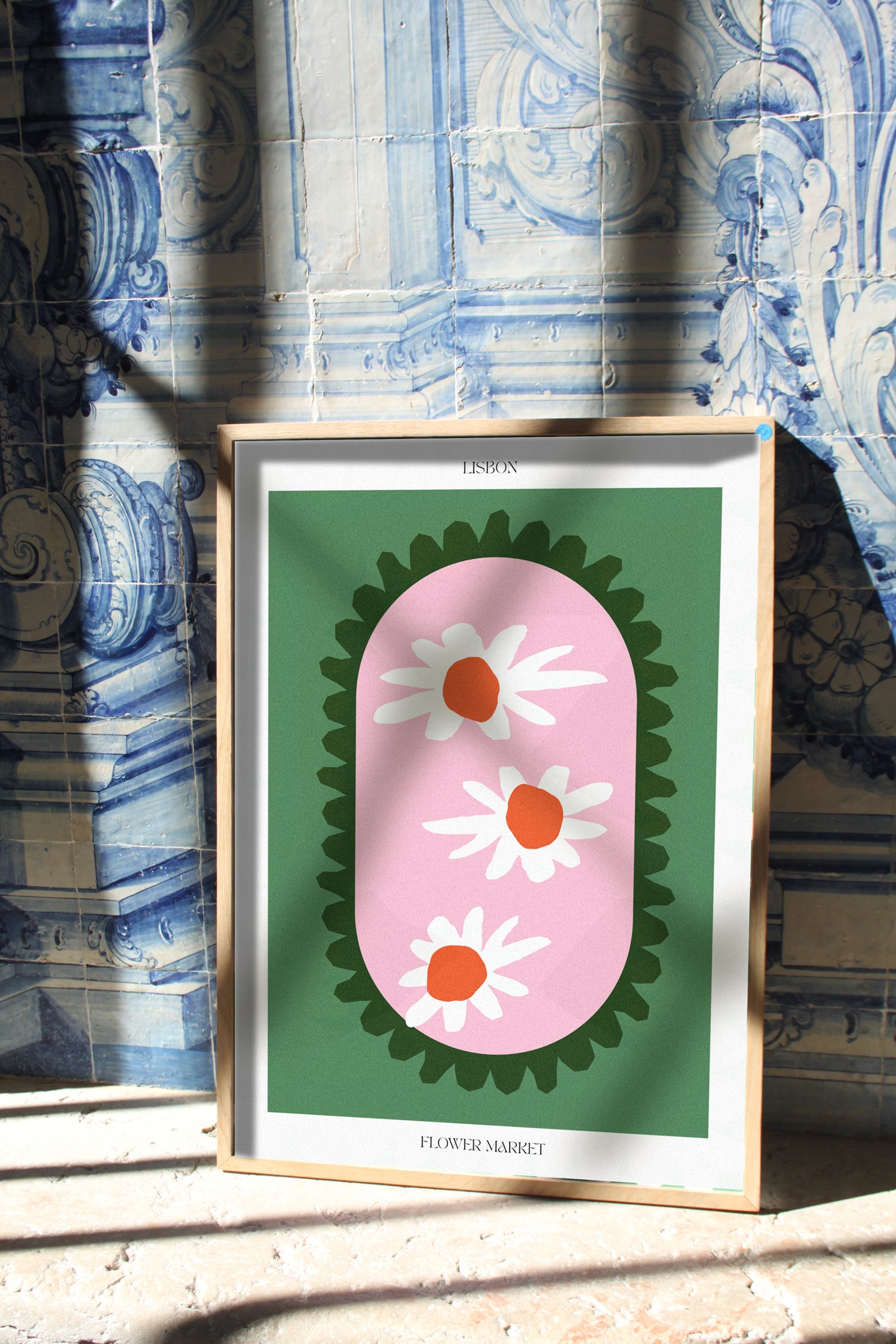 Lisbon Flower Market Printable of Art Green in a Danish - Etsy