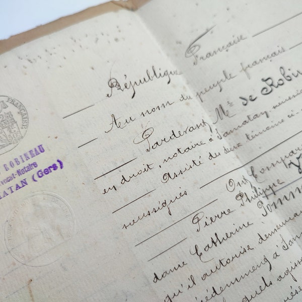 Antique French Document - Etsy