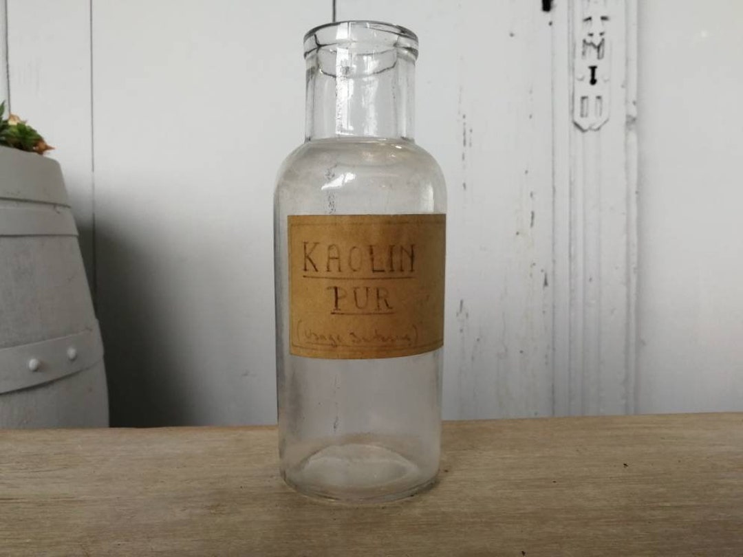 Antique Apothecary Pharmacy Bottle Paper Label Kaolin Pure Usage ...