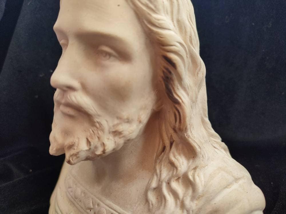 Christ Bust Statue Modelled After Raphael French Antique Sevres Ceramic ...