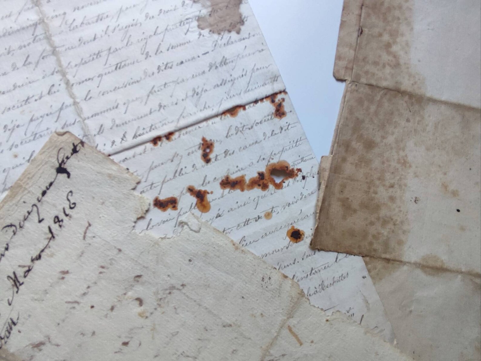 Antique French Legal Document Loose Pages Hand Written 1816 -1884 5 ...