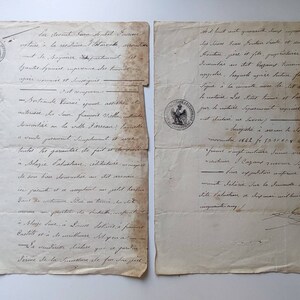 Antique French Legal Document Loose Pages Hand Written 1816 -1884 5 ...