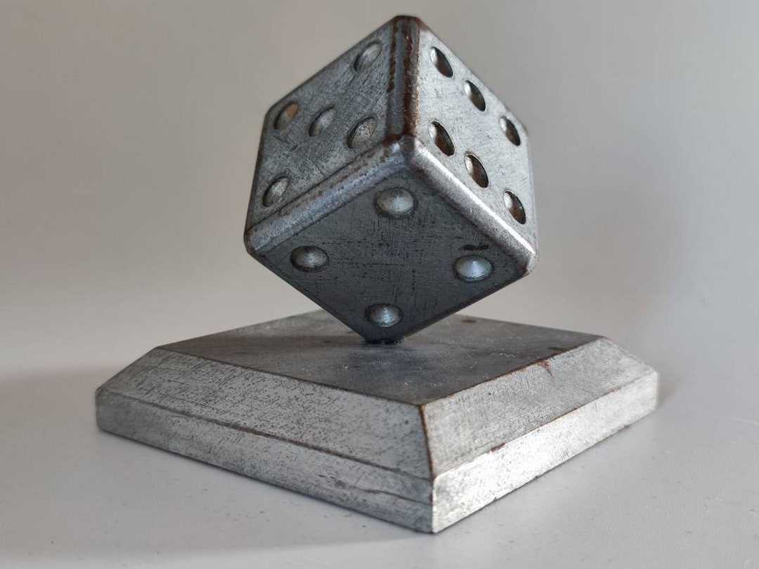 Vintage Metal Dice Mid Century Modern Paperweight Desk Paper Weight ...