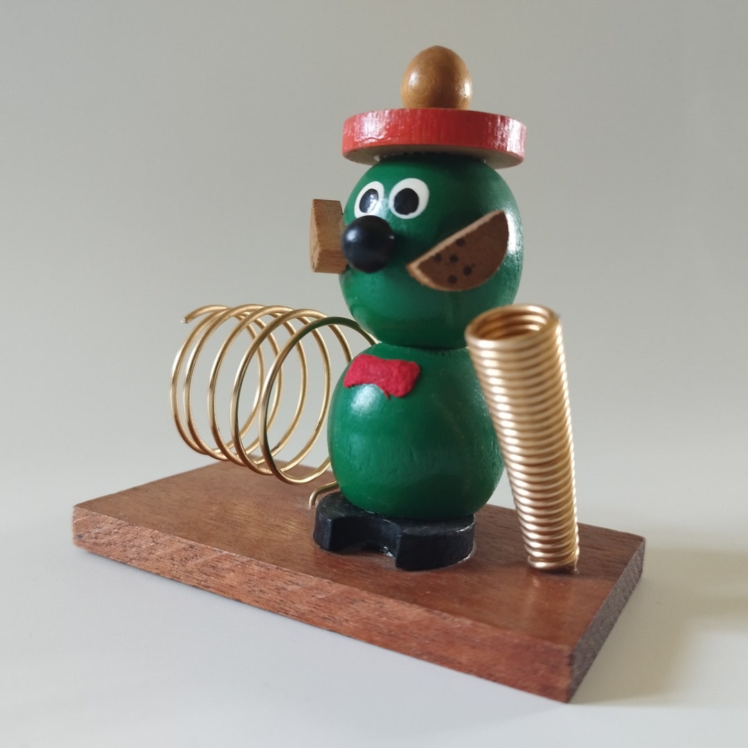 Vintage Desk Organiser and Pen Holder Wood Circa 1950 Humour Funny Face ...