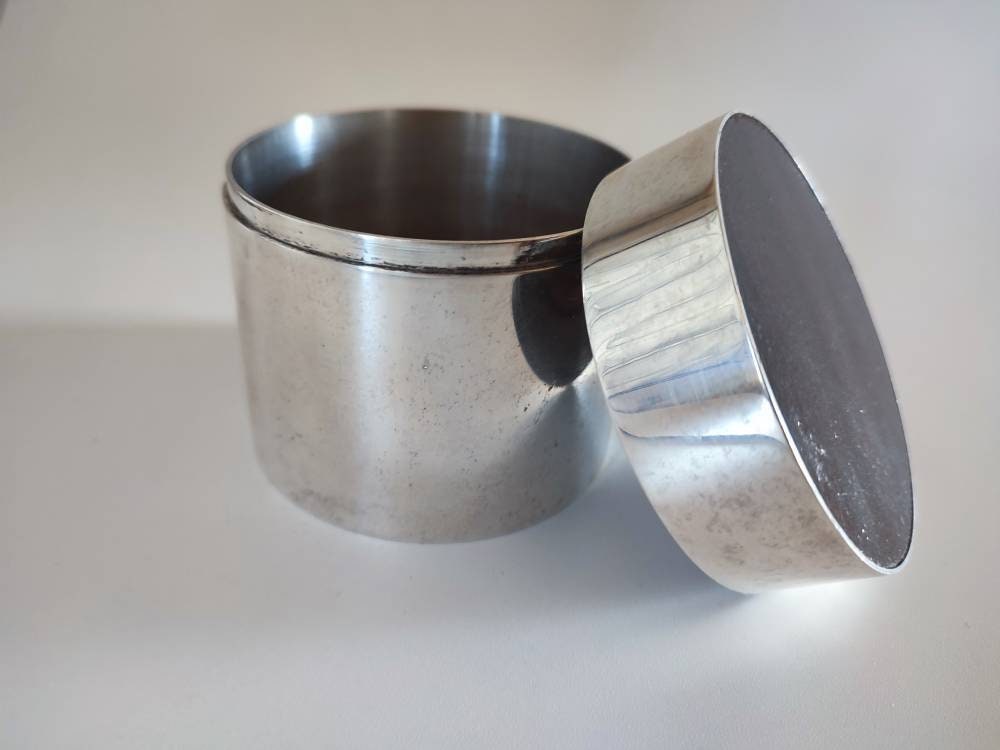 Vintage Dice Case / Shaker Mid Century Modern Mahogany and Silver Plate ...