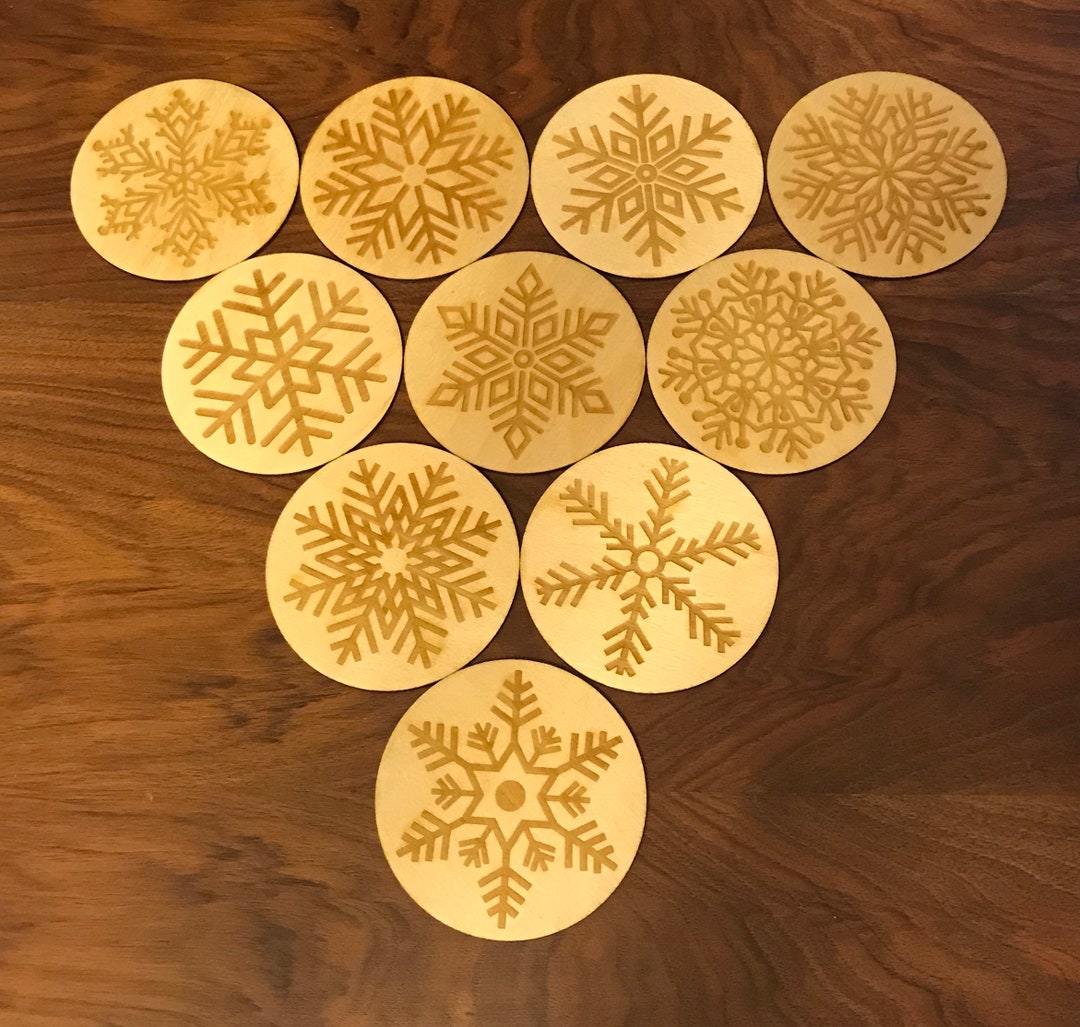 Wooden Engraved Snowflake Coasters - Etsy