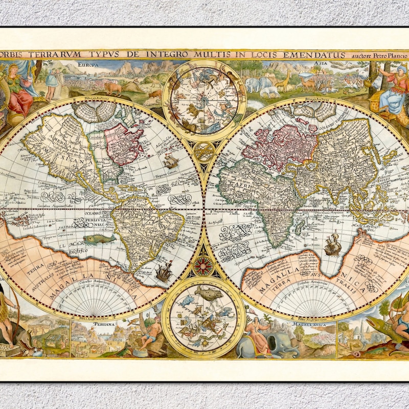 Antique Wall Map - Etsy