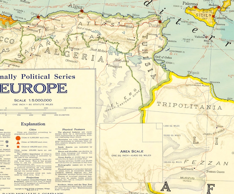 Europe in 1923 Bacon's Standard Map of Europe. Relief - Etsy Australia