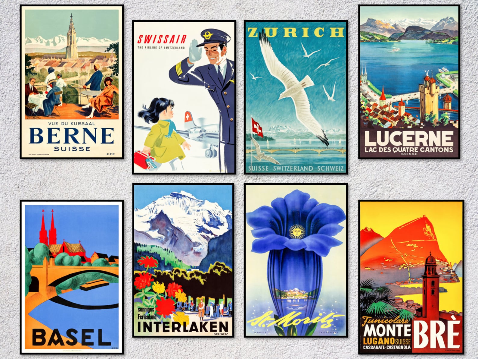 Switzerland Vintage Travel Poster Swiss Travel Posters - Etsy
