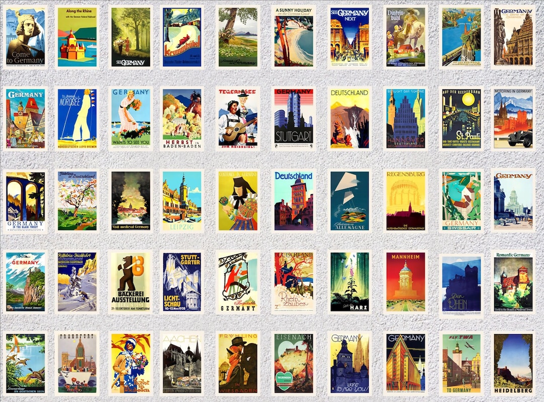 Set of 50 Old German Postcards - Collectible German Postcards - Vintage ...