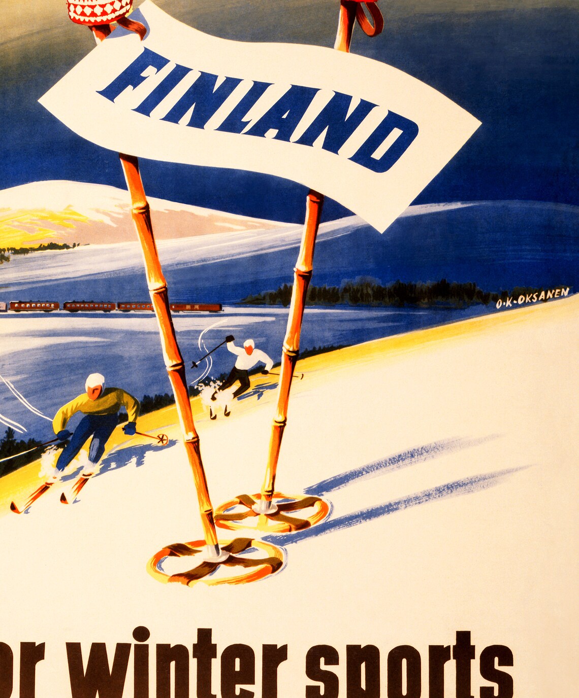 Retro Finland Poster Travel Poster & Advertising Vintage - Etsy