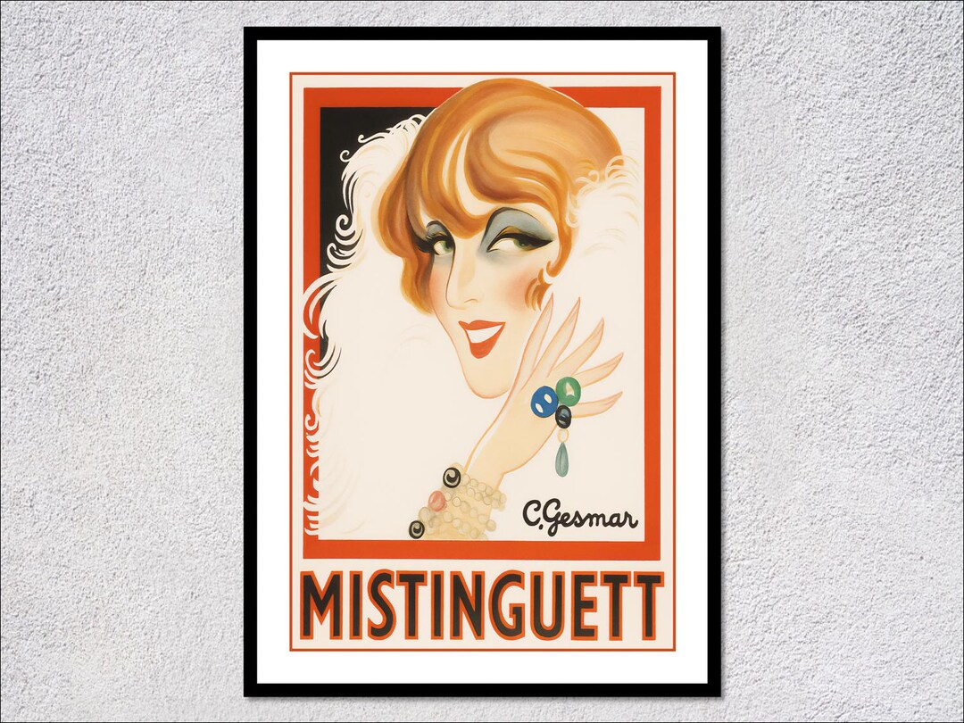 Mistinguett Poster Reprint | 1920s French Cabaret | Art Deco Paris ...