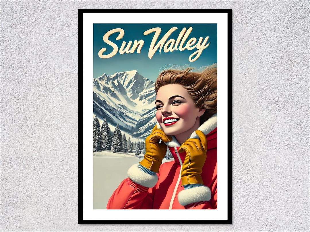 Ski Resort Sun Valley Poster Print | Mountain Wall Art | Skiing Decor ...