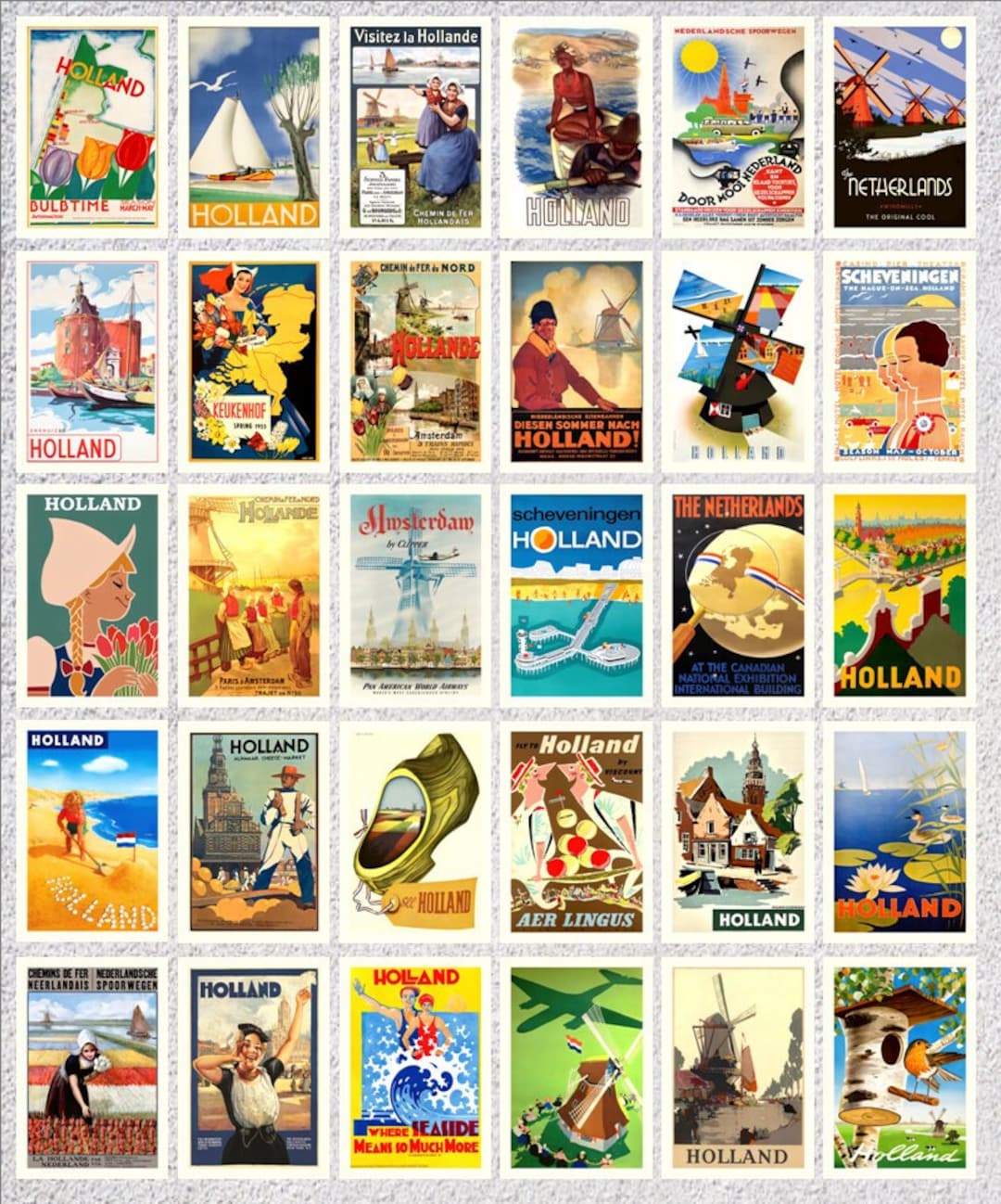 Nostalgic Dutch Delights – Set of 30 Vintage Holland Postcards, Retro ...