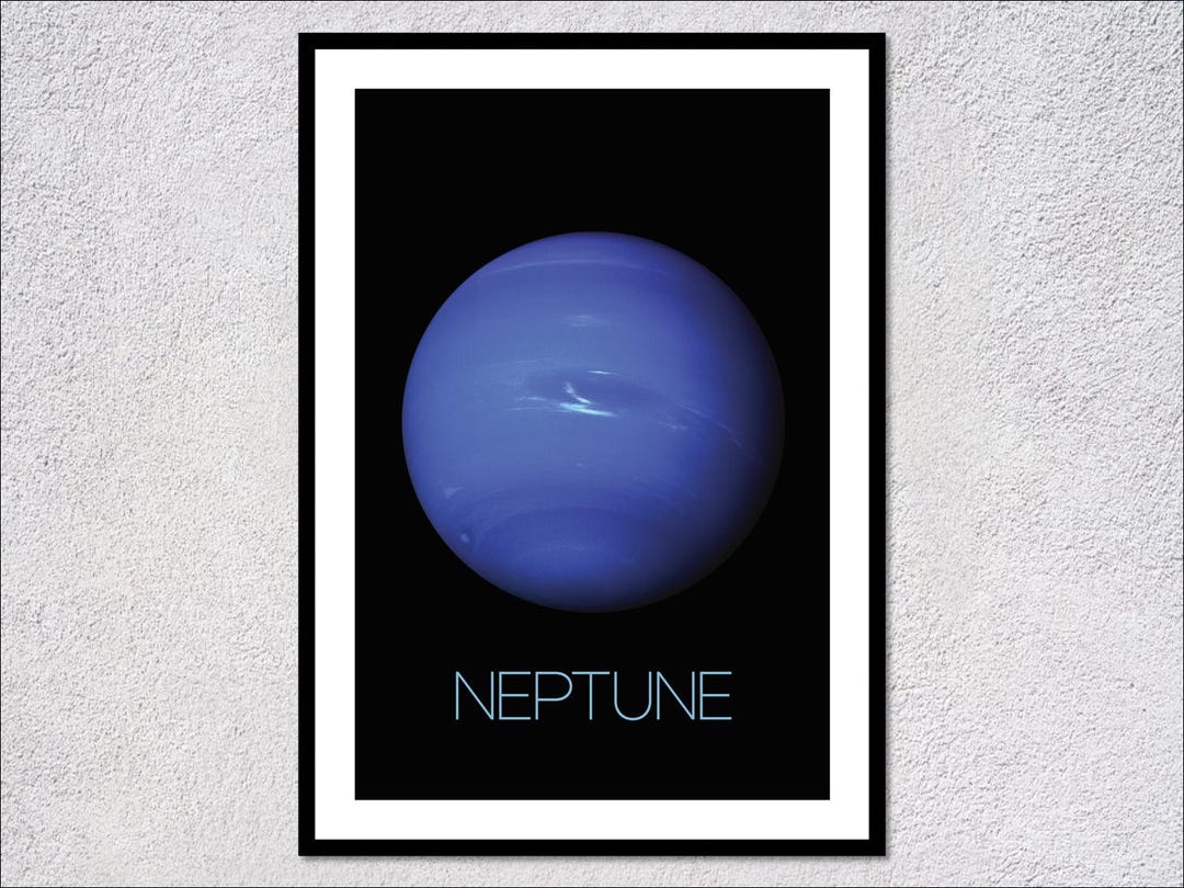 Neptune Poster | Solar System | Educational Chart | Vintage Astronomy ...