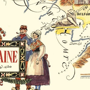 Vintage French Map Print | Alsace Lorraine Illustrated Map Poster for ...