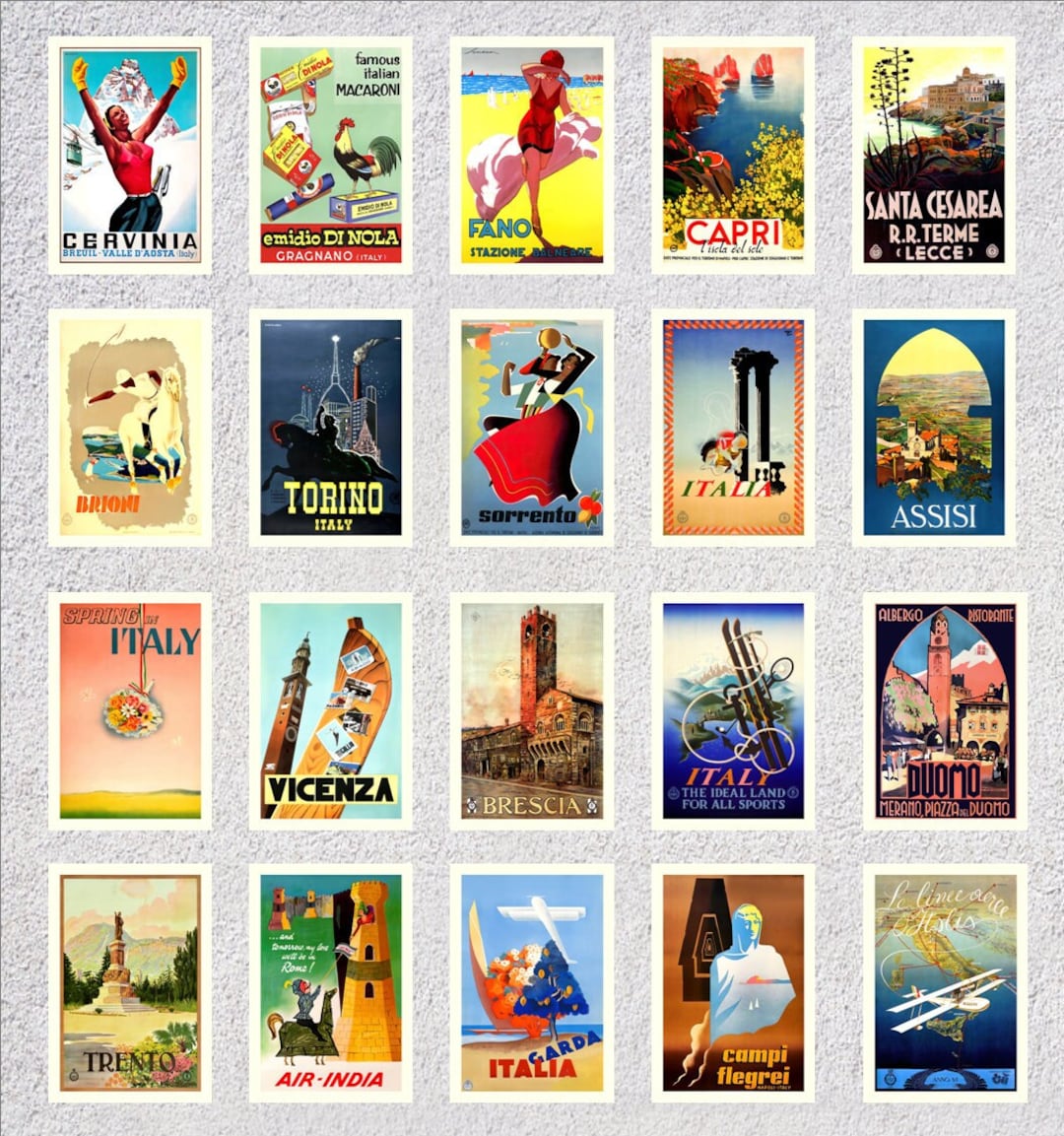 Set of 20 Collectable Italian Postcards - Set. No.3 - Italy Travel ...