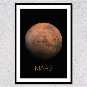 Mars Poster | Solar System Educational Chart | Astronomy Wall Art ...