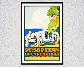 1920s grand Prix Automobile Du Cap D'antibes Vintage Racing Poster - Etsy