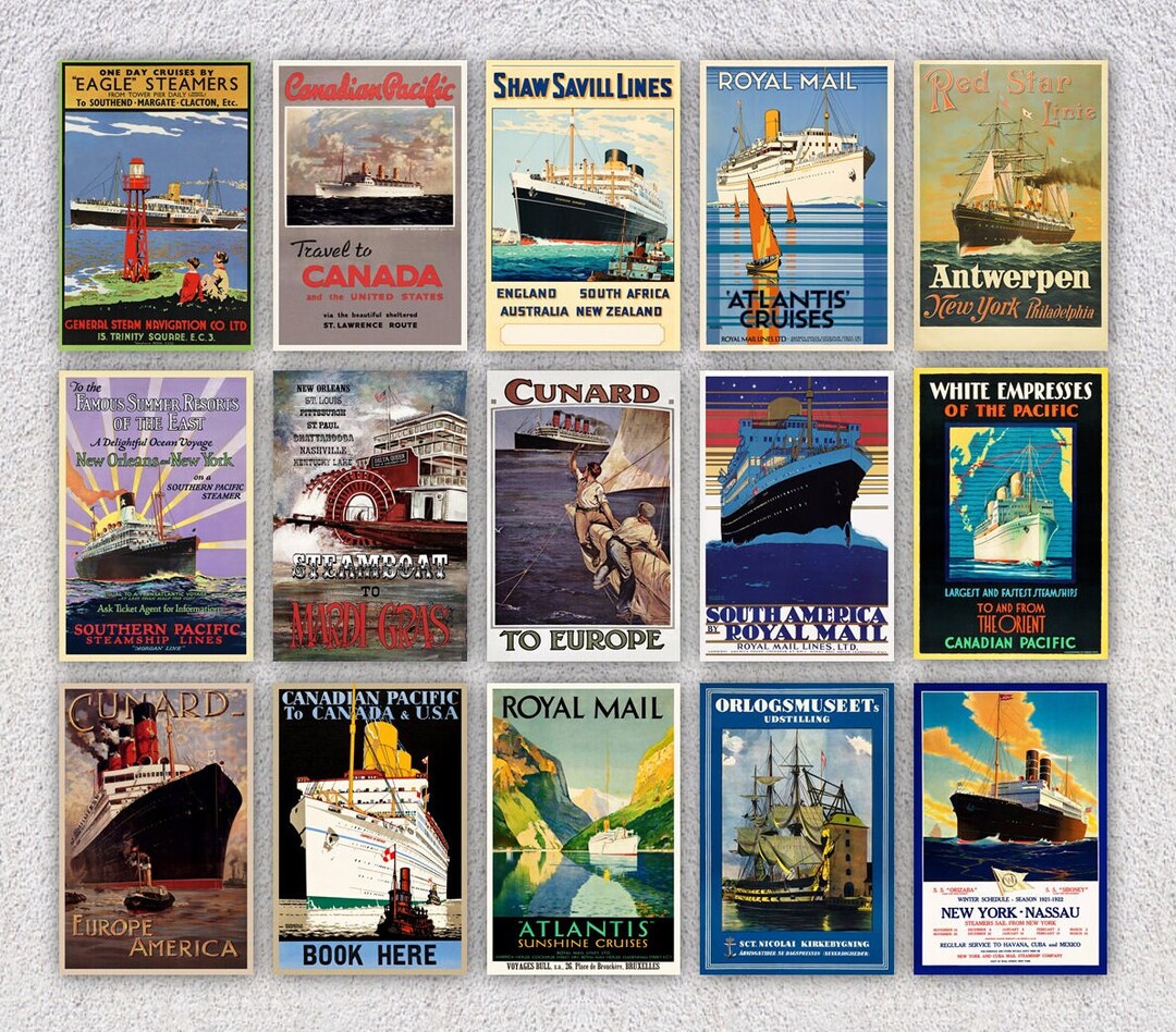 Set of 15 Cruise Ship Postcards Boat Postcards Sailing - Etsy