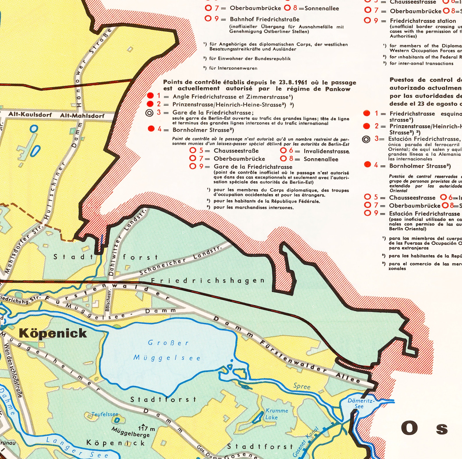 West and East Berlin Borders | Historical Map of Berlin | Cold War Era ...