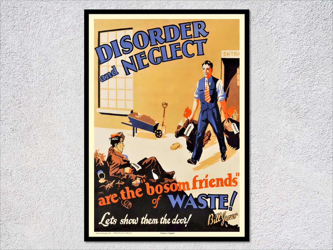 Disorder and Neglect Vintage Poster | Workplace Motivation Print for ...