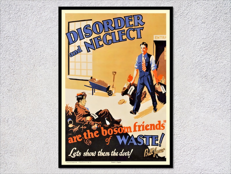 Disorder and Neglect Vintage Poster | Workplace Motivation Print for ...