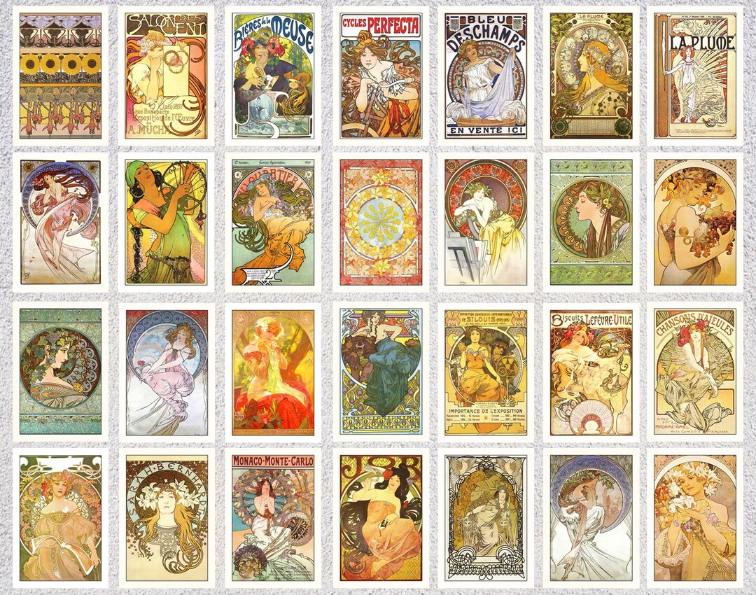 Set of 30 Collectable Affiche - Postcards French Advertising Alphonse ...