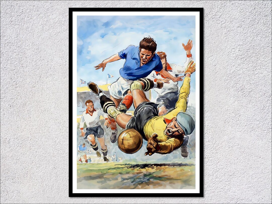 Vintage Football Wall Art | Classic Soccer Sports Decor - Etsy