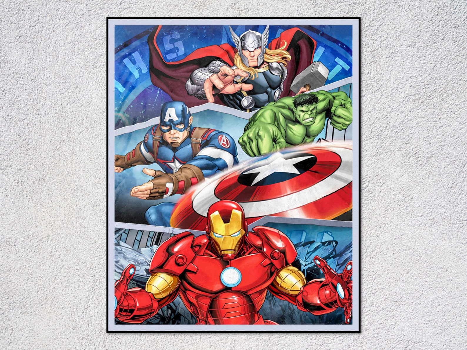 Marvel Superheroes Collage Poster Superhero Illustration | Etsy