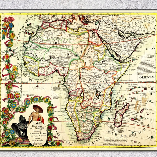 Historical Map of Africa - Etsy