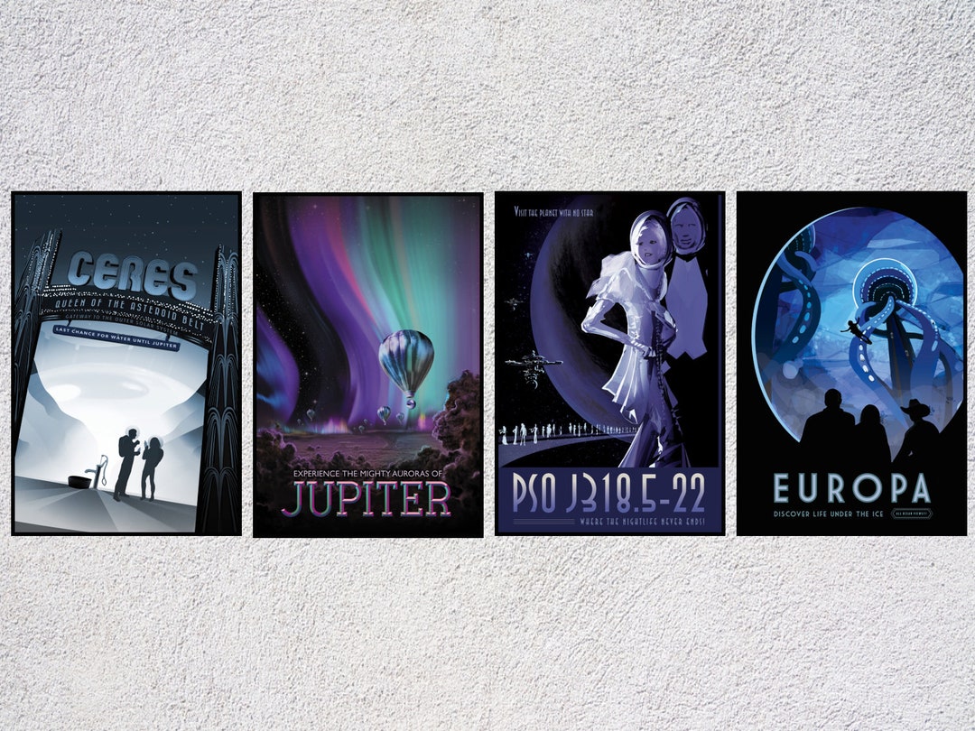 Retro Planetary Travel Poster the Cosmos Travel Visions of the Future ...