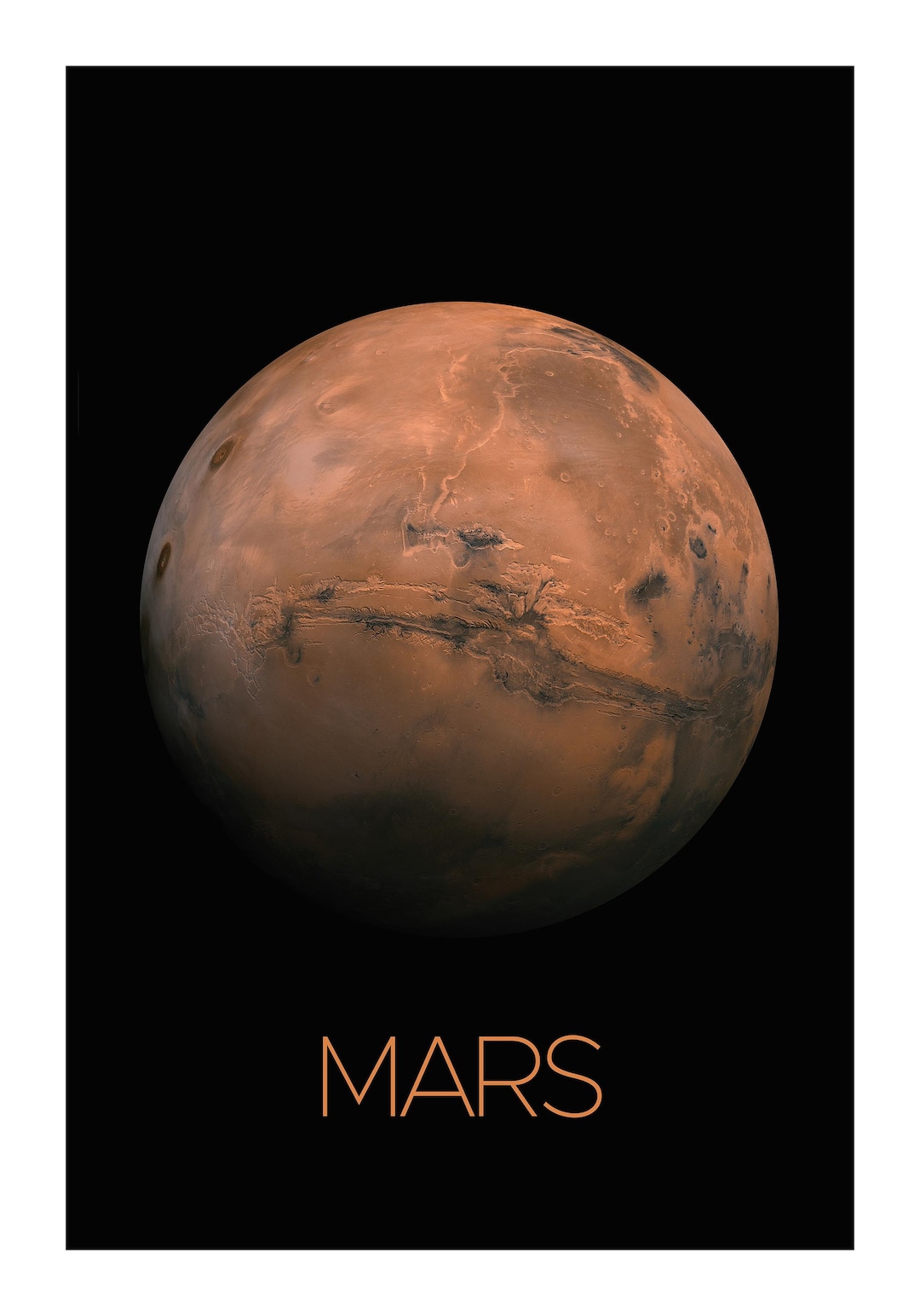 Mars Poster | Solar System Educational Chart | Astronomy Wall Art ...