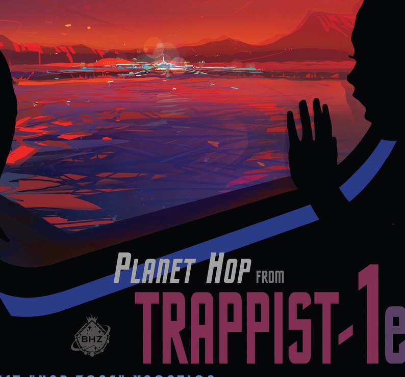 Retro Planetary Travel Poster Cosmos Vintage Poster Space - Etsy