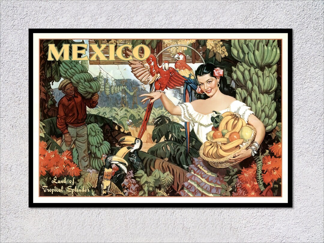 Mexico Vintage Travel Poster | Retro Tourism Print | Classic Mexican ...