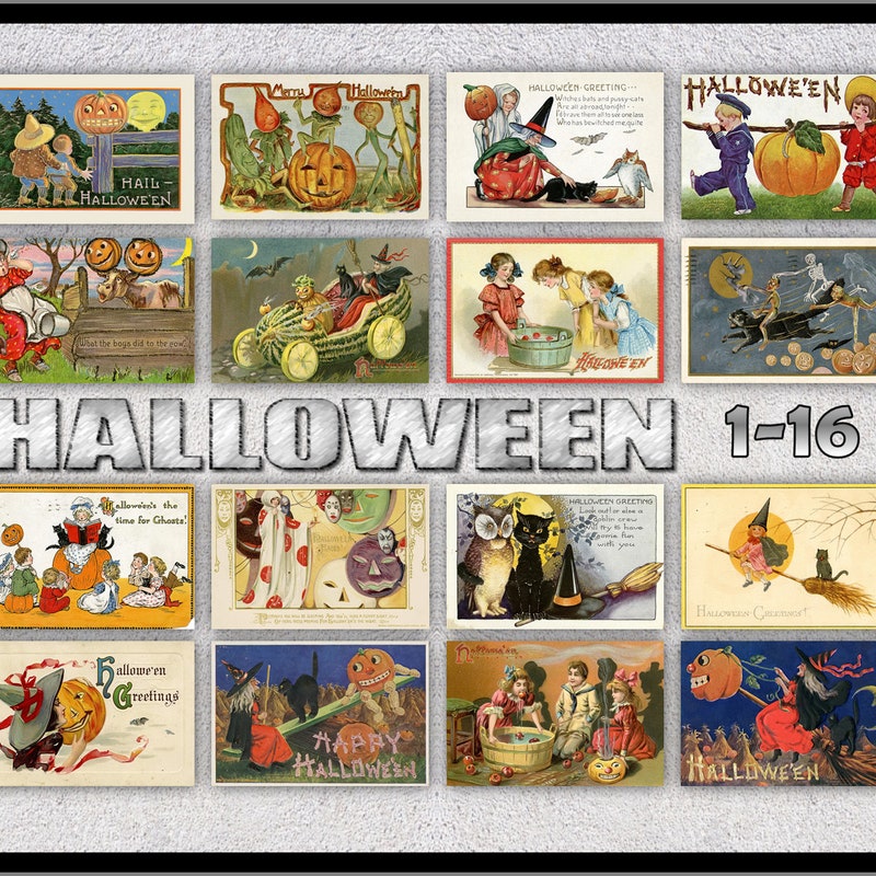 Halloween Postcards - Etsy