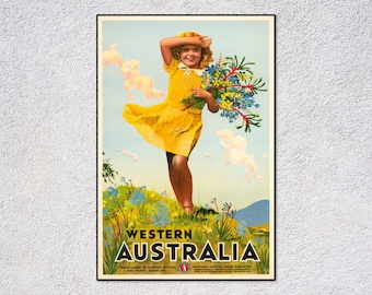 Retro Australian Vintage Travel Posters Australian Art Print | Etsy