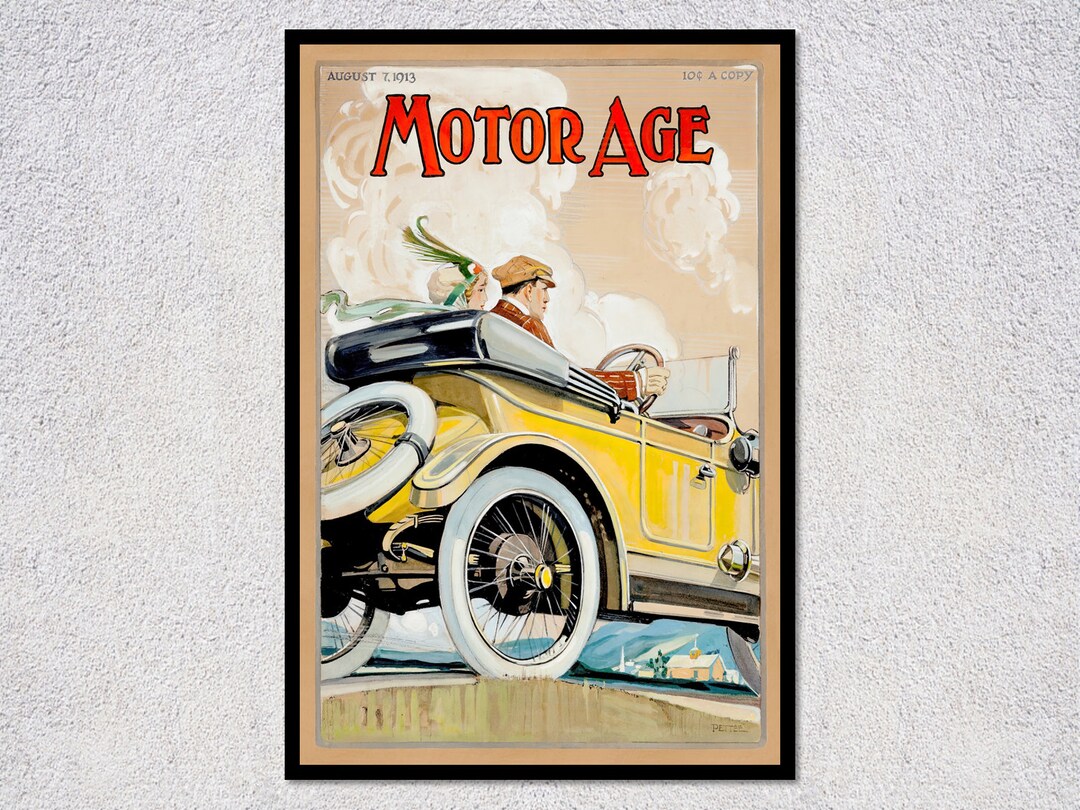 Motor Age Magazine, 1912 | Vintage Automobile Poster Wall | Retro Auto ...