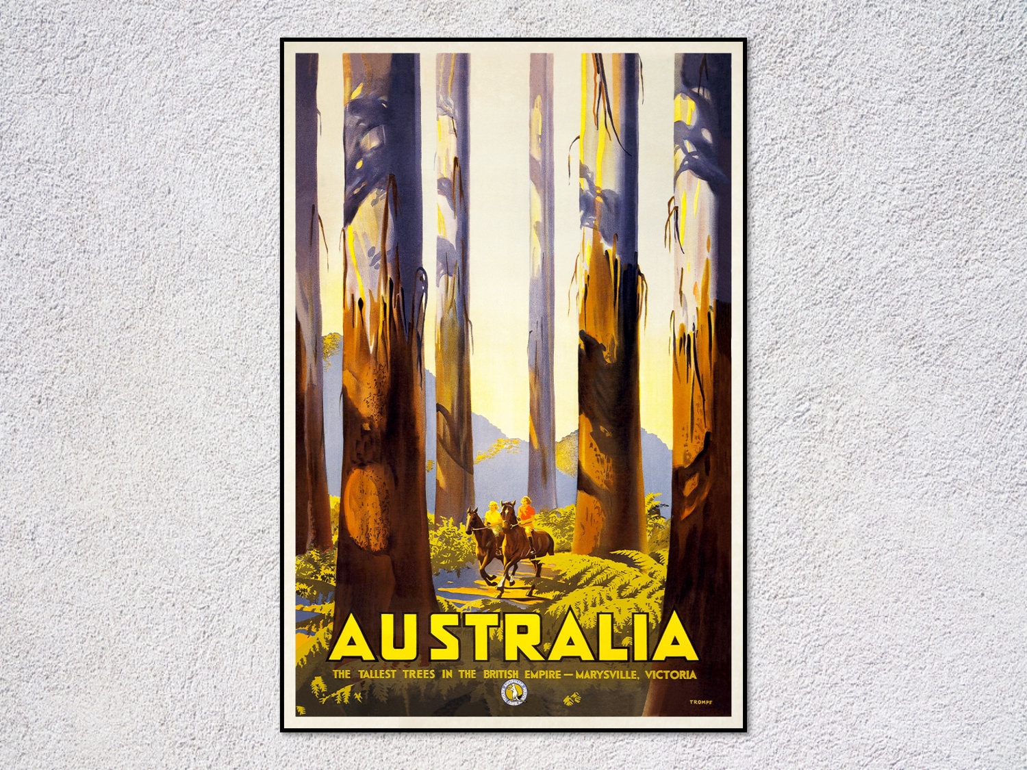Australian advertising poster Australia Travel Print Retro | Etsy