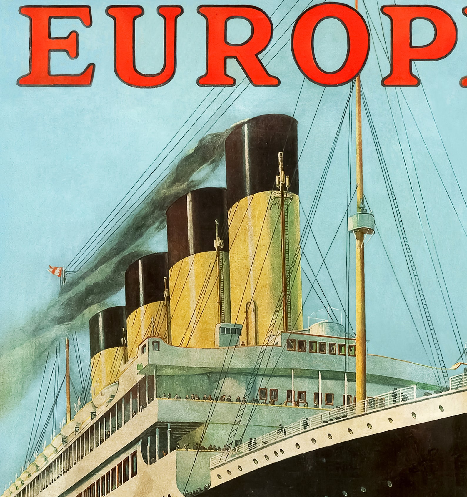 Europe Transatlantic Ship Poster | Ocean Travel for Balanced Home Wall ...