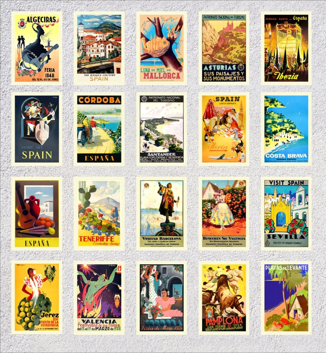 Vintage Spain Postcards Set, Spanish Souvenir Cards, Retro Travel ...