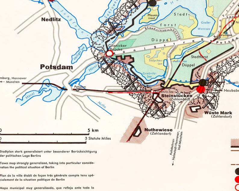 West and East Berlin Borders | Historical Map of Berlin | Cold War Era ...
