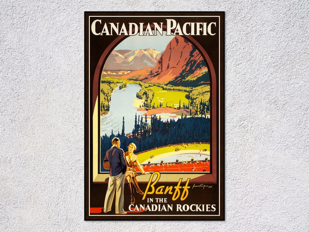 Canadian Rockies Banff Travel Posters & Advertising Retro Travel Print ...