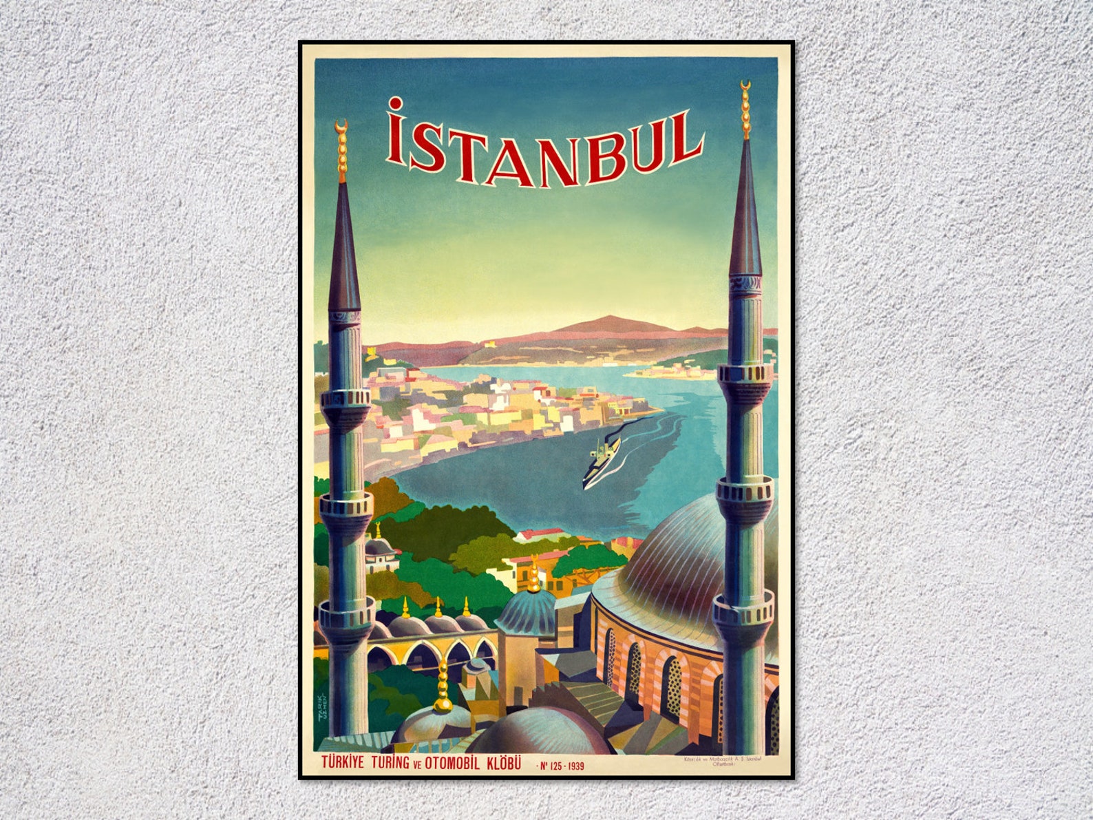 Istanbul Travel Poster | Vintage Turkish Wall Art - Etsy