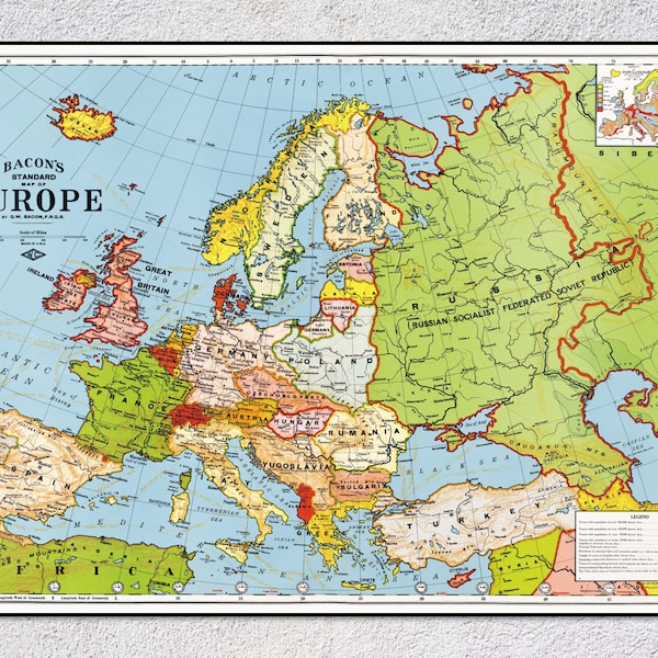 Map of Europe 1444 - Etsy