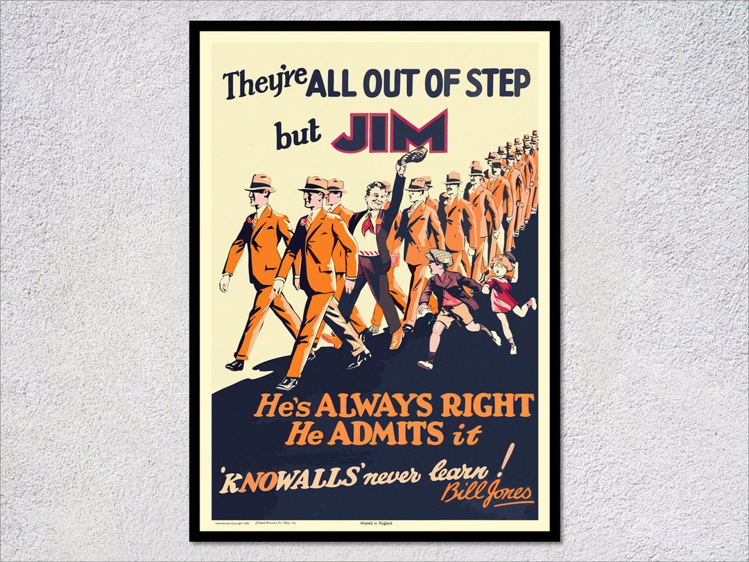 Out of Step Vintage Poster | Motivational Office Art for Productive ...