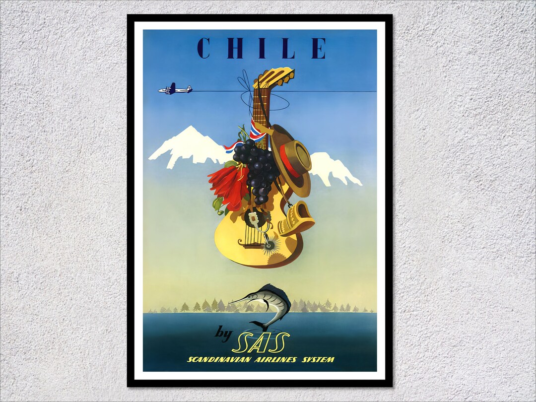 Chile Travel Poster Chilean Travel Ads - Etsy